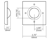 Square Doorbell Button - Spore
